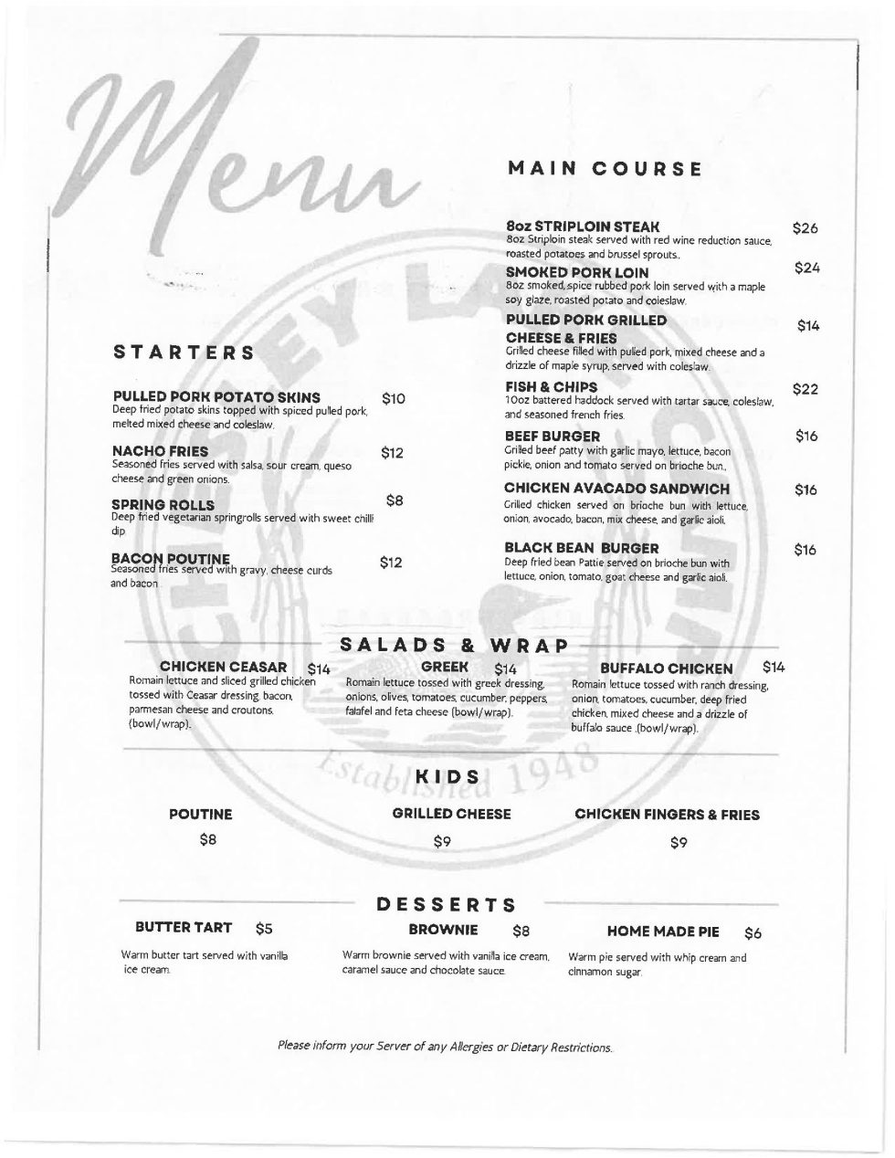 Restaurant and Amenities | Chesley Lake Camp